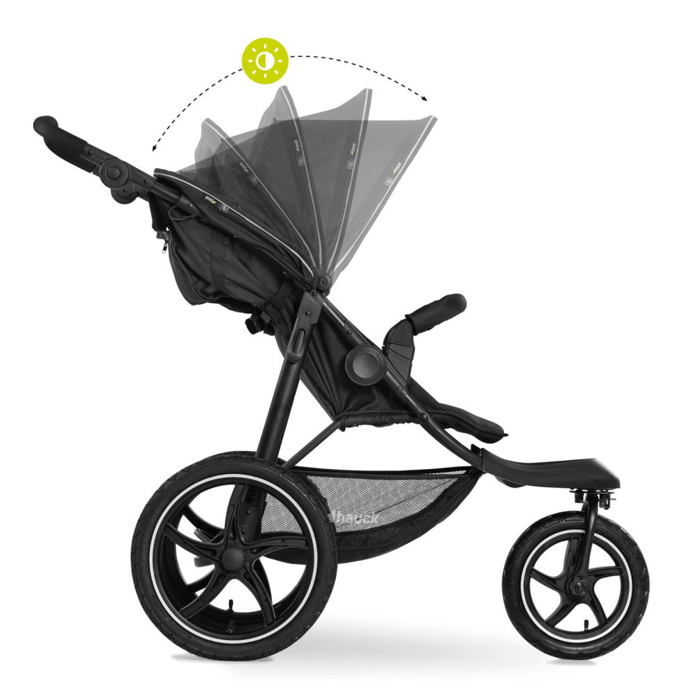 Hauck Runner 2 | Black | Three Wheel Stroller | Pushchair | All-terrain