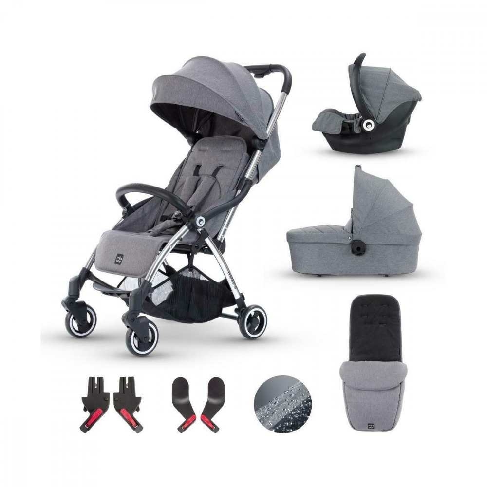 MiniUno TouchFold Travel System | Auto Fold Stroller | Compact Pushchair