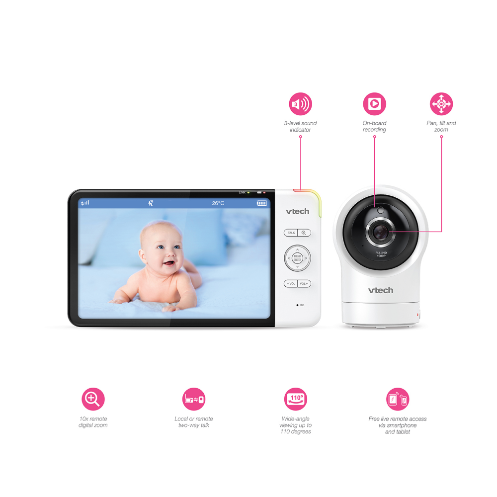 VTech RM7764HD 7" Smart Wi-Fi Video Baby Monitor - Olivers BabyCare