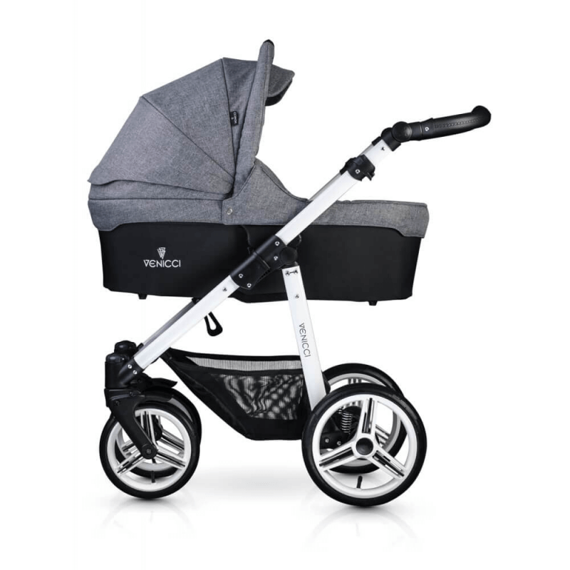 Venicci Soft 3 in 1 Travel System (9 Piece Bundle) - Denim Grey / White ...