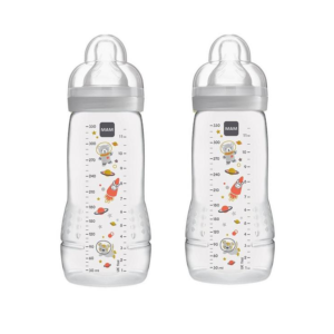MAM Easy Start Anti-Colic Bottle - 260ml - Twin Pack - Grey