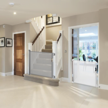 Callowesse Air Retractable Stair Gate - Grey | Extendable to 140cm