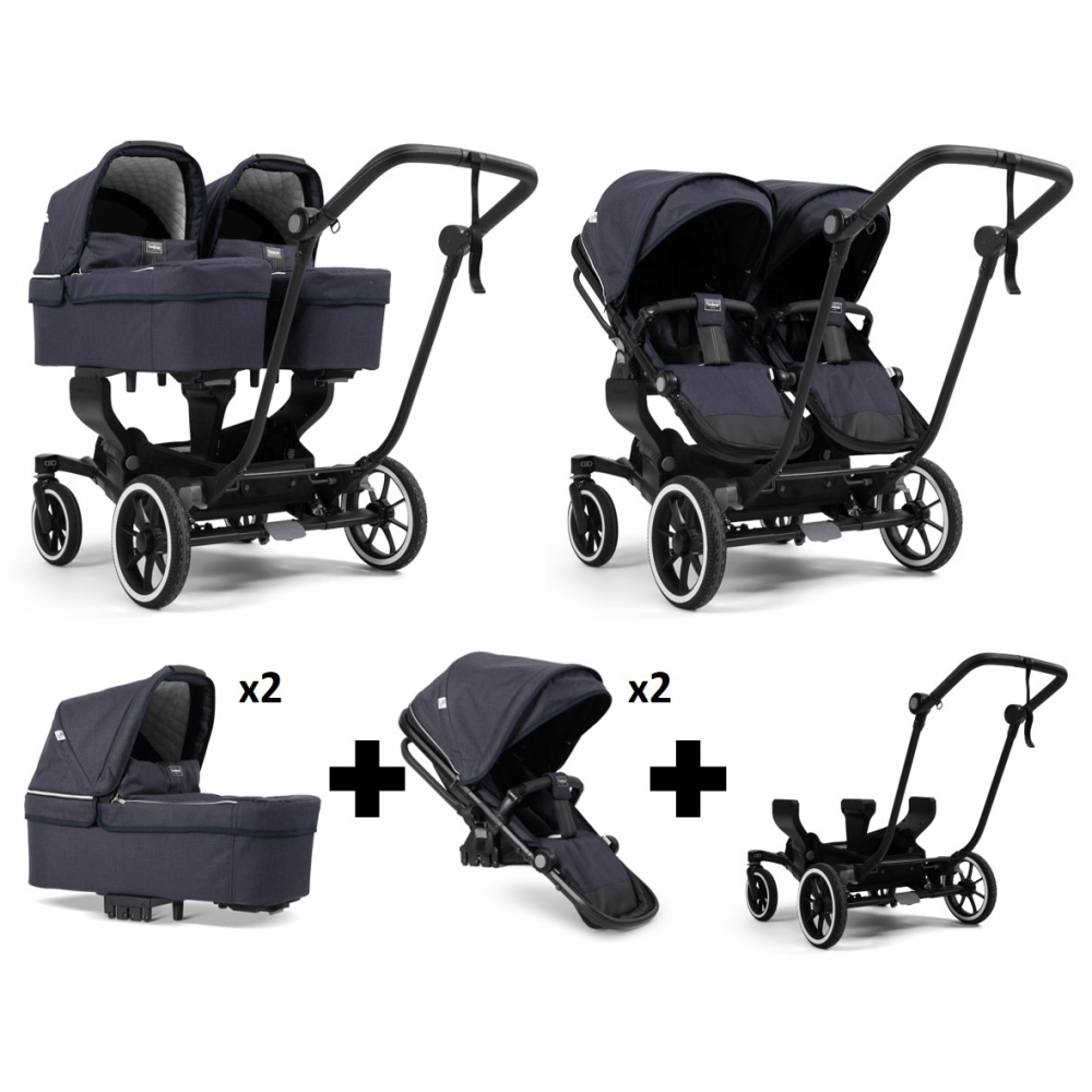 Emmaljunga | NXT Twin Travel System | Black/Lounge Navy