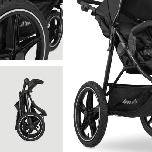 Hauck Runner 2 | Black | Three Wheel Stroller | Pushchair | All-terrain