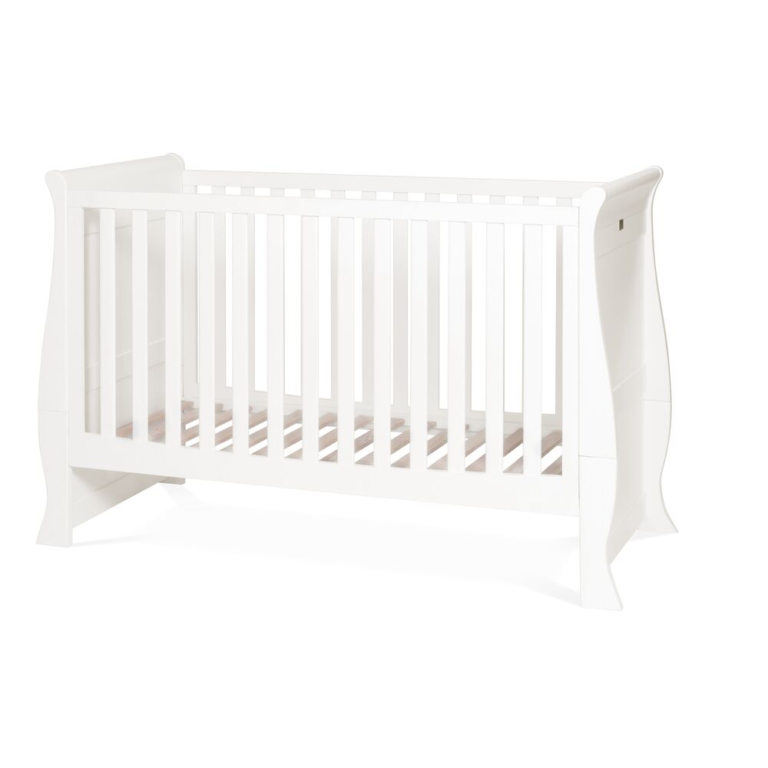 Silver Cross Nostalgia Sleigh Cot Bed and Dresser - White