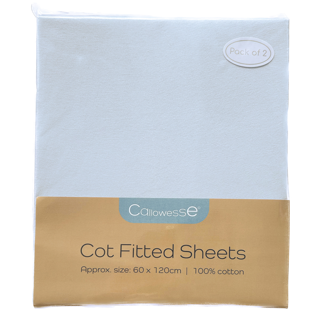 Pack of 2 Callowesse Fitted Cot Sheets