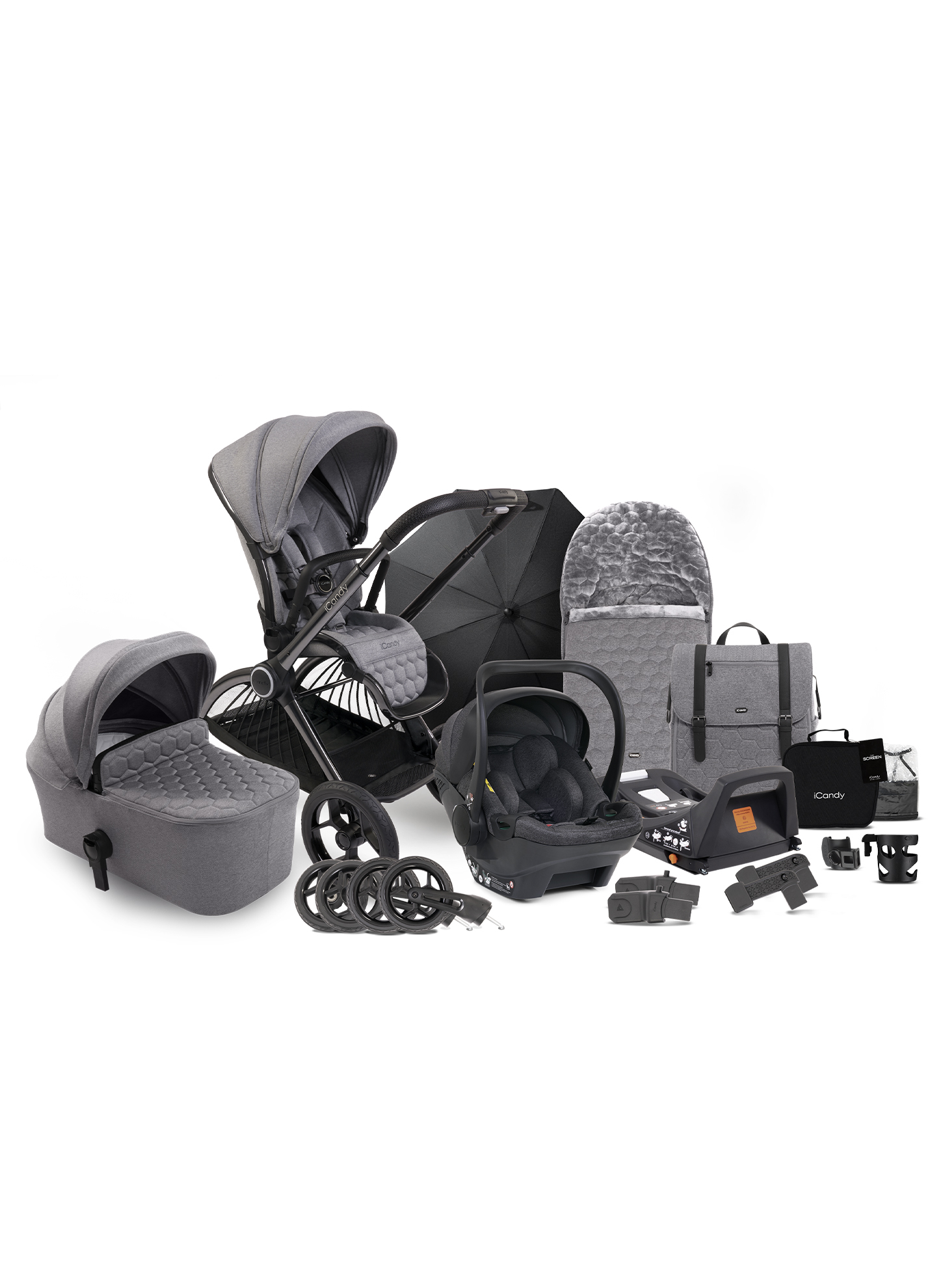 iCandy Core Pushchair and Carrycot - Complete Cocoon Car Seat Bundle ...